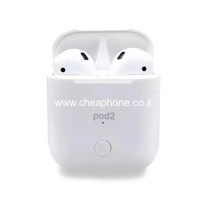 אוזניות בלוטוס Pod2 כולל נרתיק, טעינה אלחוטית, סופר איכותיות | צ'יפון